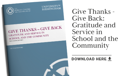 Give Thanks – Give Back - Jubilee Centre for Character and Virtues