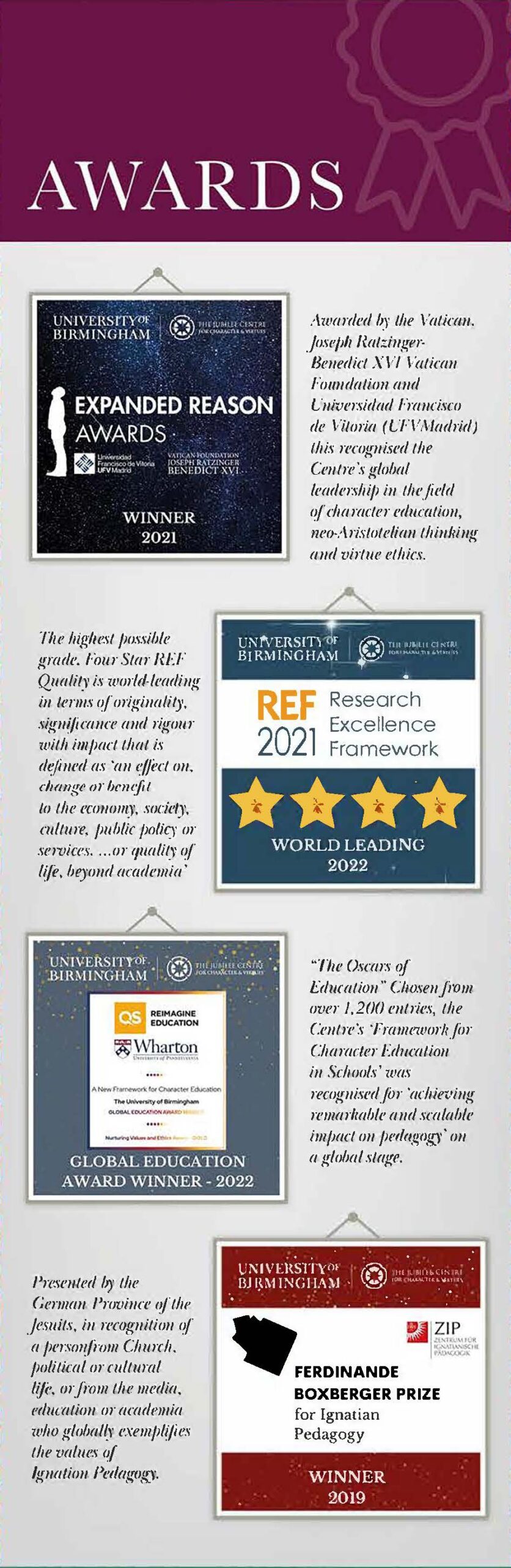 Jubilee Centre Exhibition 2023 - Jubilee Centre for Character and Virtues