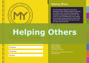 My Character - Jubilee Centre for Character and Virtues