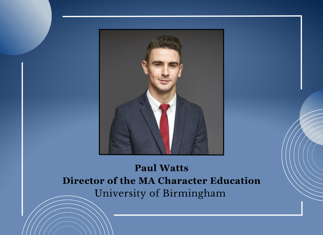 Paul Watts Becomes Director of the MA Character Education - Jubilee ...