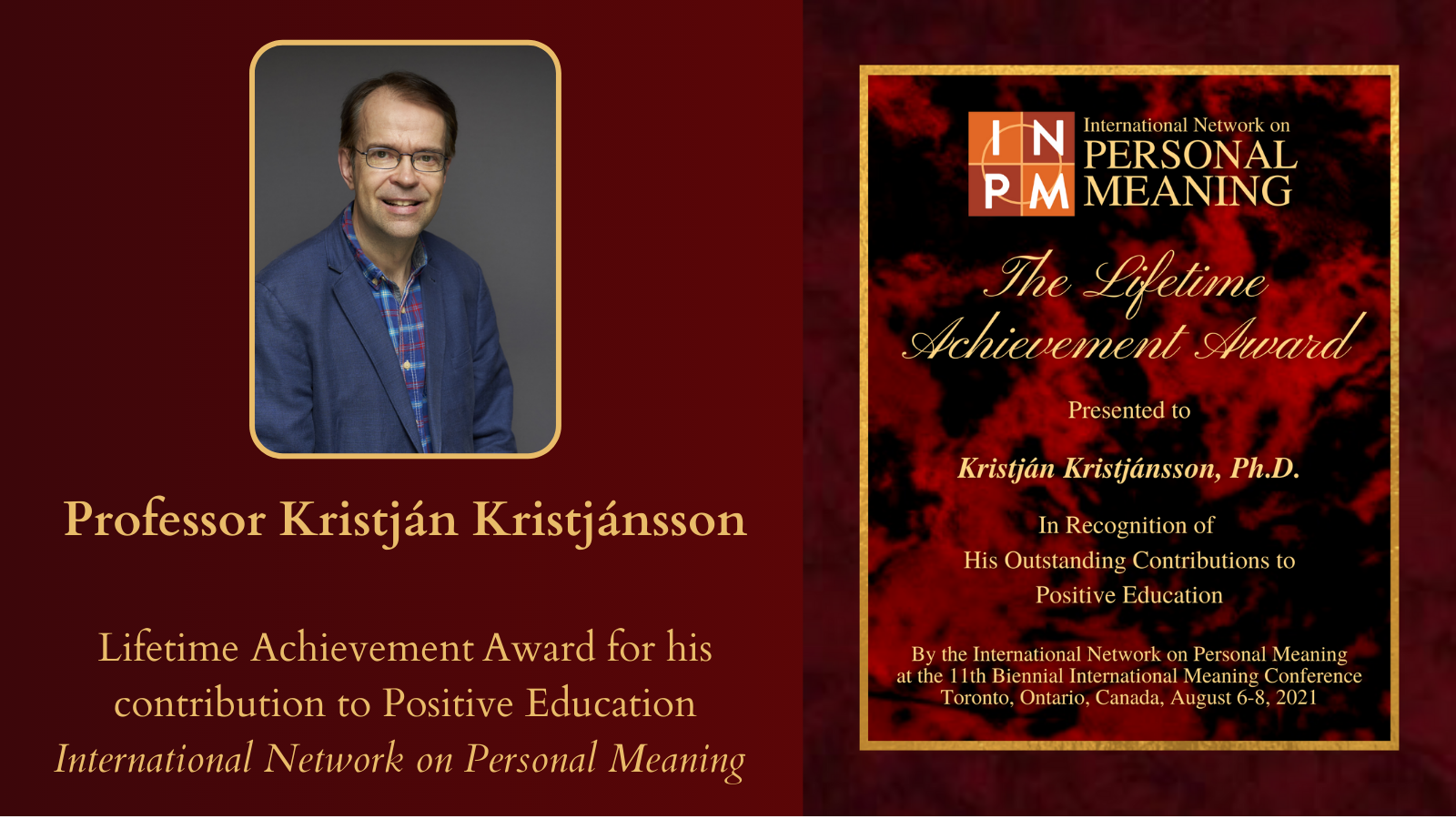 Deputy Director Receives Lifetime Achievement Award from INPM - Jubilee ...