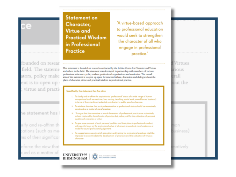 Statement on Character, Virtue and Practical Wisdom in Professional ...